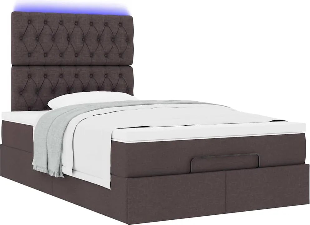 Osmanský rám postele s matrací tmavě šedá 120x200cm textil 3314082