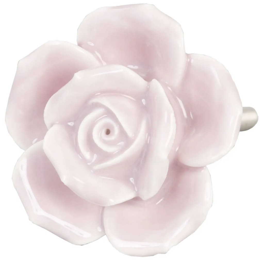 Keramická úchytka Růže růžová - Ø 4,5 cm