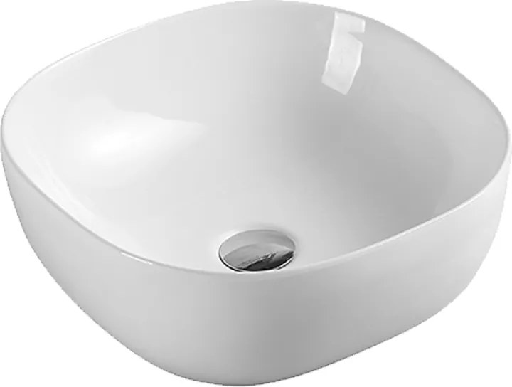 Mereo Mereo, Umyvadlo na desku bez přepadu, 410x410x150 mm, čtvercové, keramické, UC414115S