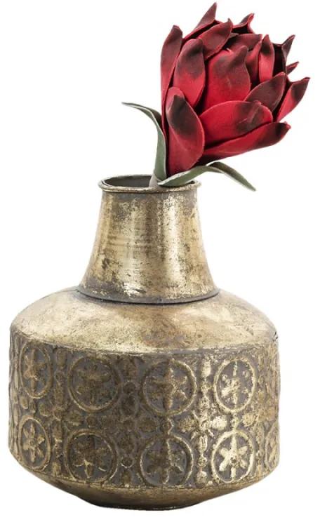 Zlatá antik dekorační váza Marjolaina – 19x22 cm