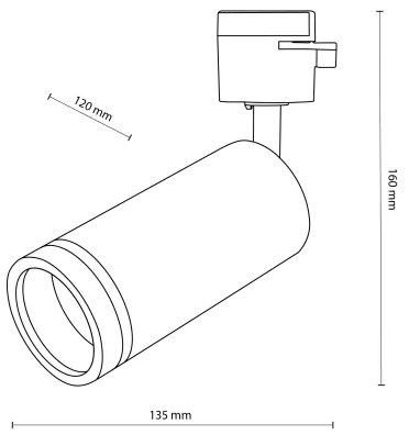 Bodové svítidlo do lištového systému JET RING 1xGU10/10W/230V černá