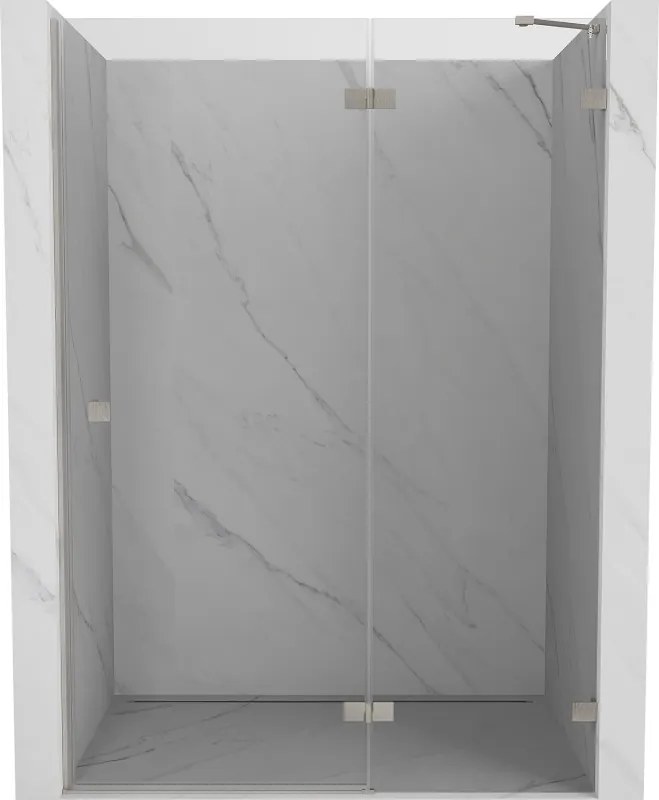 Mexen, Mexen Lunar pravé otočné sprchové dveře 130 cm, transparentní, broušený nikl - 834-130-000-97-00-P