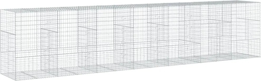 Gabionový koš s víkem 700 x 100 x 150 cm pozinkované železo 3295219