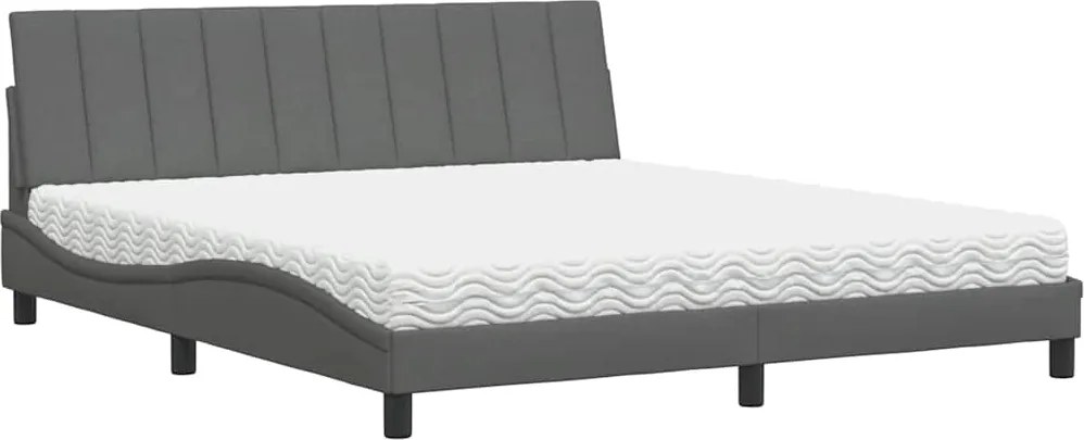 Postel s matrací Hanko tmavě šedá 180 x 200 cm textil 3310546