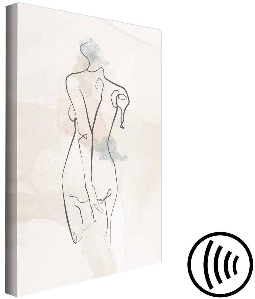 Obraz Stojící ve slunci - lineární abstraktní aktní postava ženské siluety
