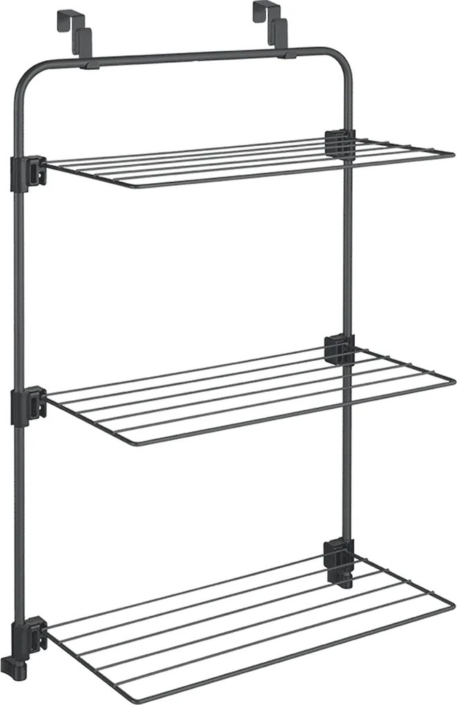 METALTEX Závěsný sušák na na dveře, 11m, GALE, černý, 57 x 31 x 93 cm
