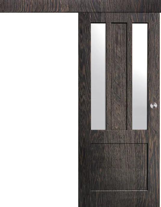 posuvné interiérové dveře na stěnu vasco doors LISBONA model 4 Průchozí rozměr: 70 x 197 cm, Orientace dveří: Levé dveře, Dekor: Bílá