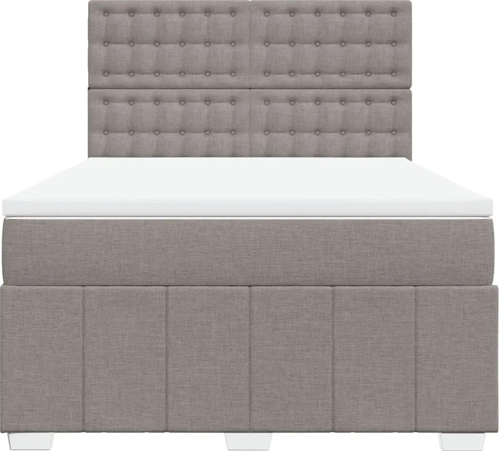 Box spring postel s matrací taupe 140x190 cm textil 3293981
