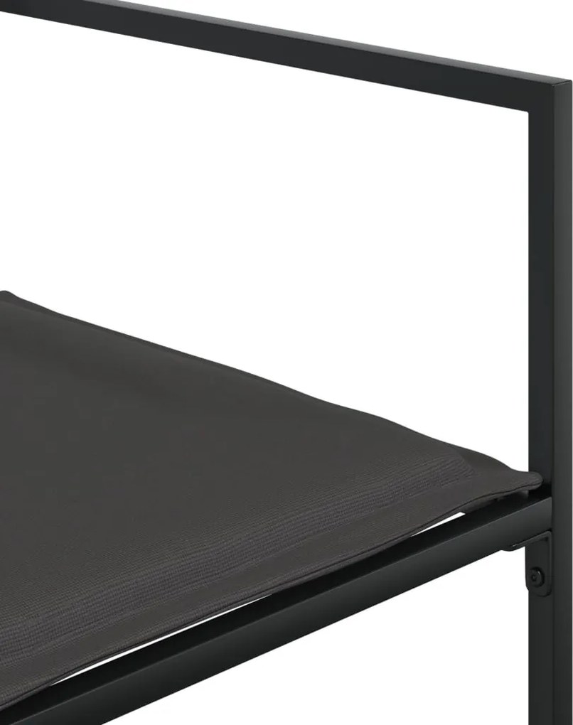 13dílný zahradní jídelní set s poduškami černý textilen 3295080