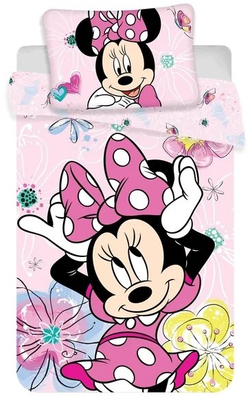Jerry fabrics Disney povlečení do postýlky Minnie Butterfly 02 baby 100x135 + 40x60 cm