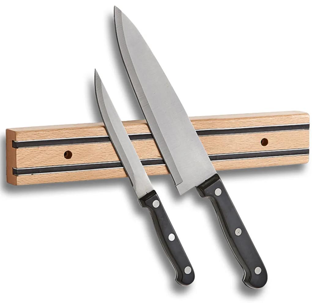 Magnetický držák na nože, dřevo bukové, ZELLER (4003368245683)