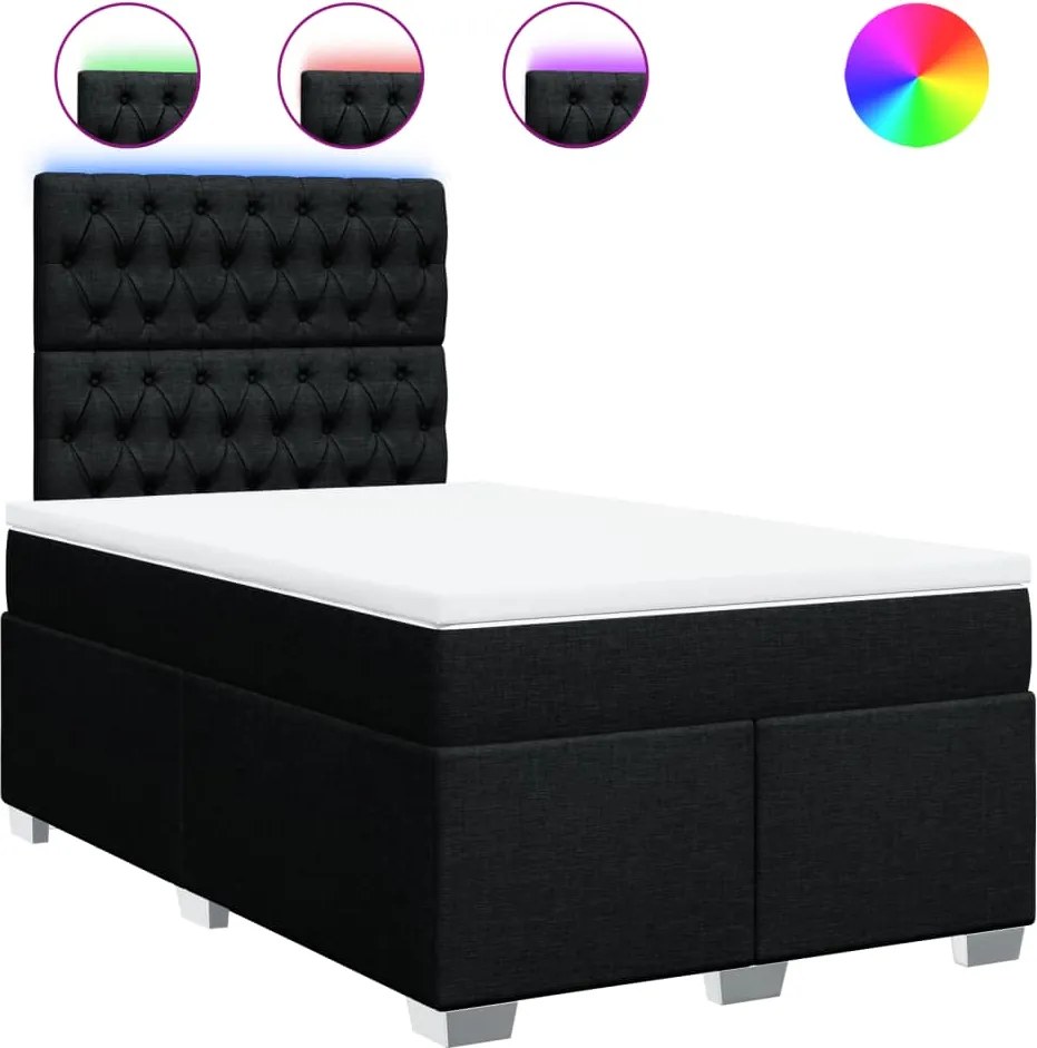 Box spring postel s matrací černá 120x190 cm textil 3292736