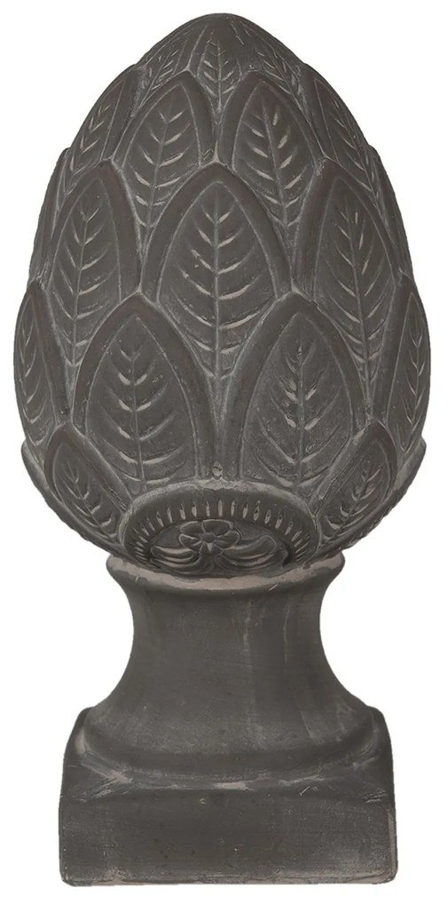 Šedá dekorace šiška na podstavci Pine M - Ø13*26 cm