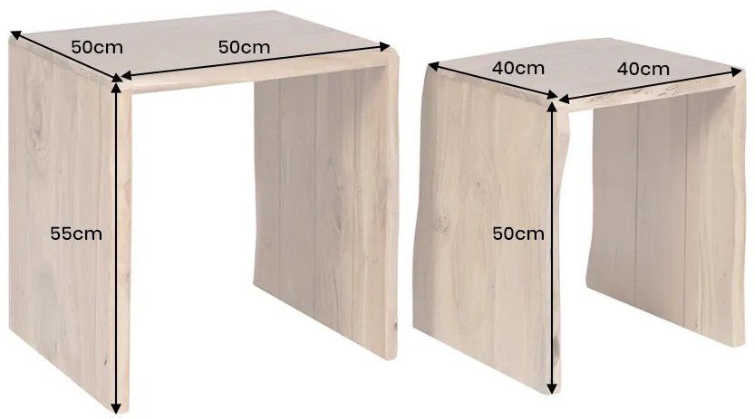 Sada odkládacích stolků Massive 55 cm akácie