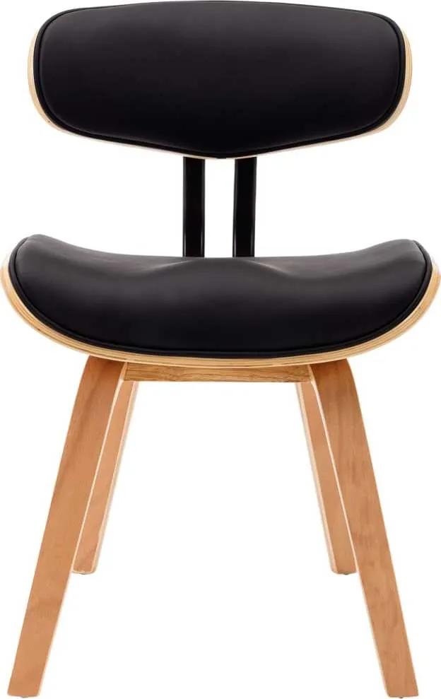 vidaXL Jídelní židle 6 ks ohýbané dřevo a textil [278723] Barva: černá a tmavě hnědá
