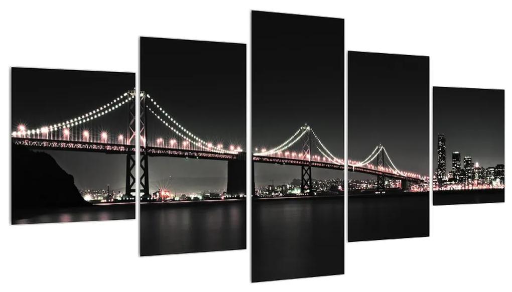 Noční obraz mostu (150x80 cm)