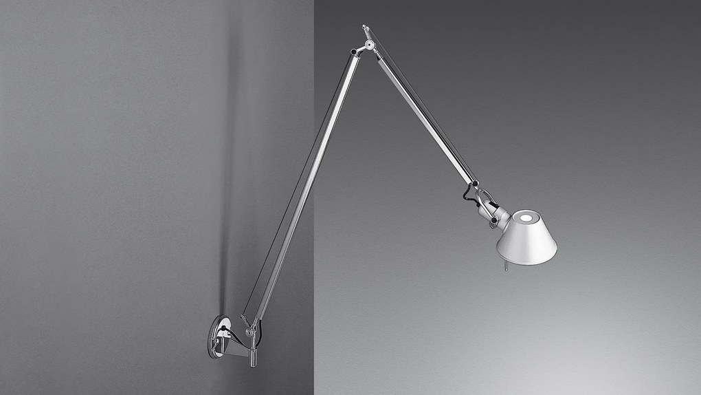 Artemide Tolomeo Braccio Halo, designové nástěnné svítidlo s vypínačem, 1x77W E27, hliník, max. 167cm