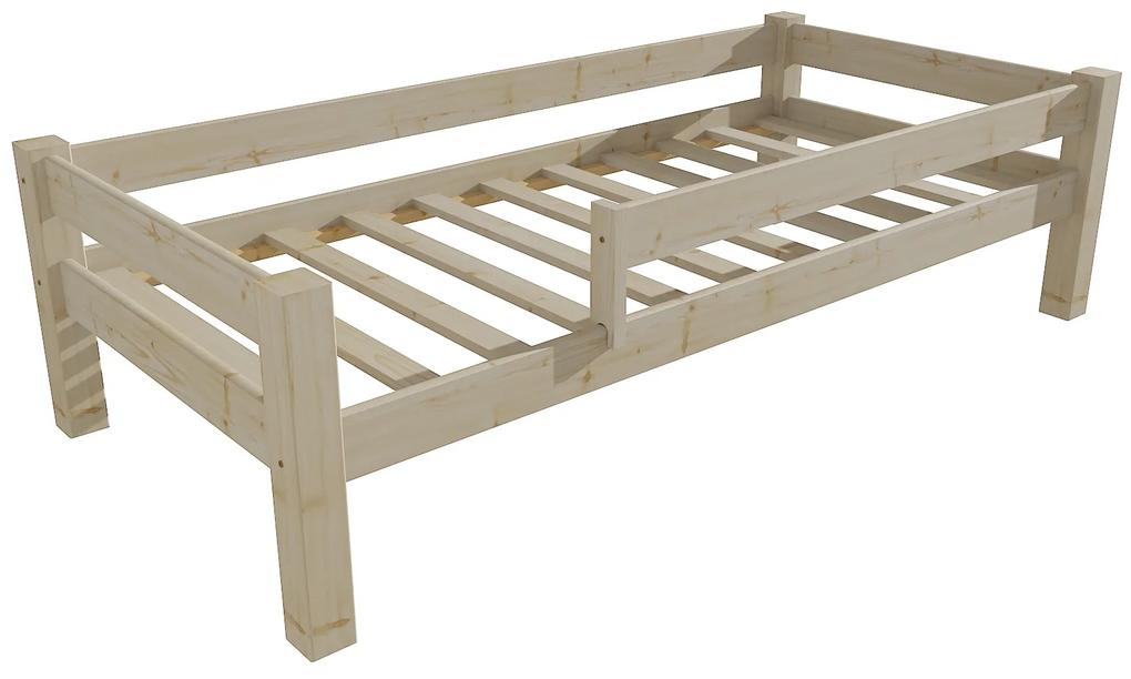 Vomaks Dětská postel 8X8 01C se zábranou Rozměr: 80 x 160 cm, Barva: surové dřevo