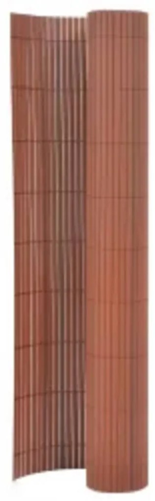Oboustranný zahradní plot 110 x 400 cm hnědý 317159