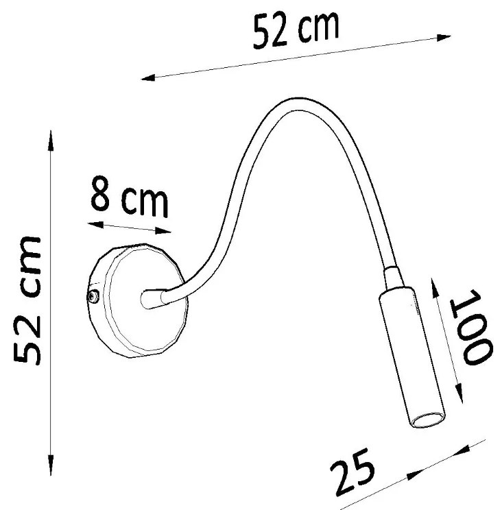Sollux Lighting Nástěnné svítidlo AXIL Černá