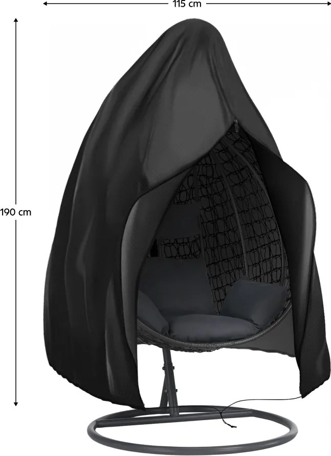 Kondela Ochranný obal na závěsné křeslo, černá, KRYTO TYP 1