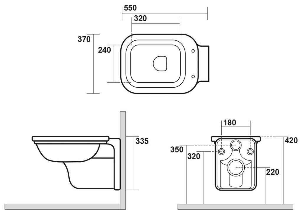 Kerasan WALDORF závěsná retro WC mísa, 37x55cm, bílá 411501