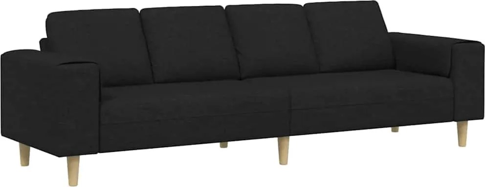 Pohovka do obývacího pokoje Černá 250 x 77 x 76 cm Polyester 3335083