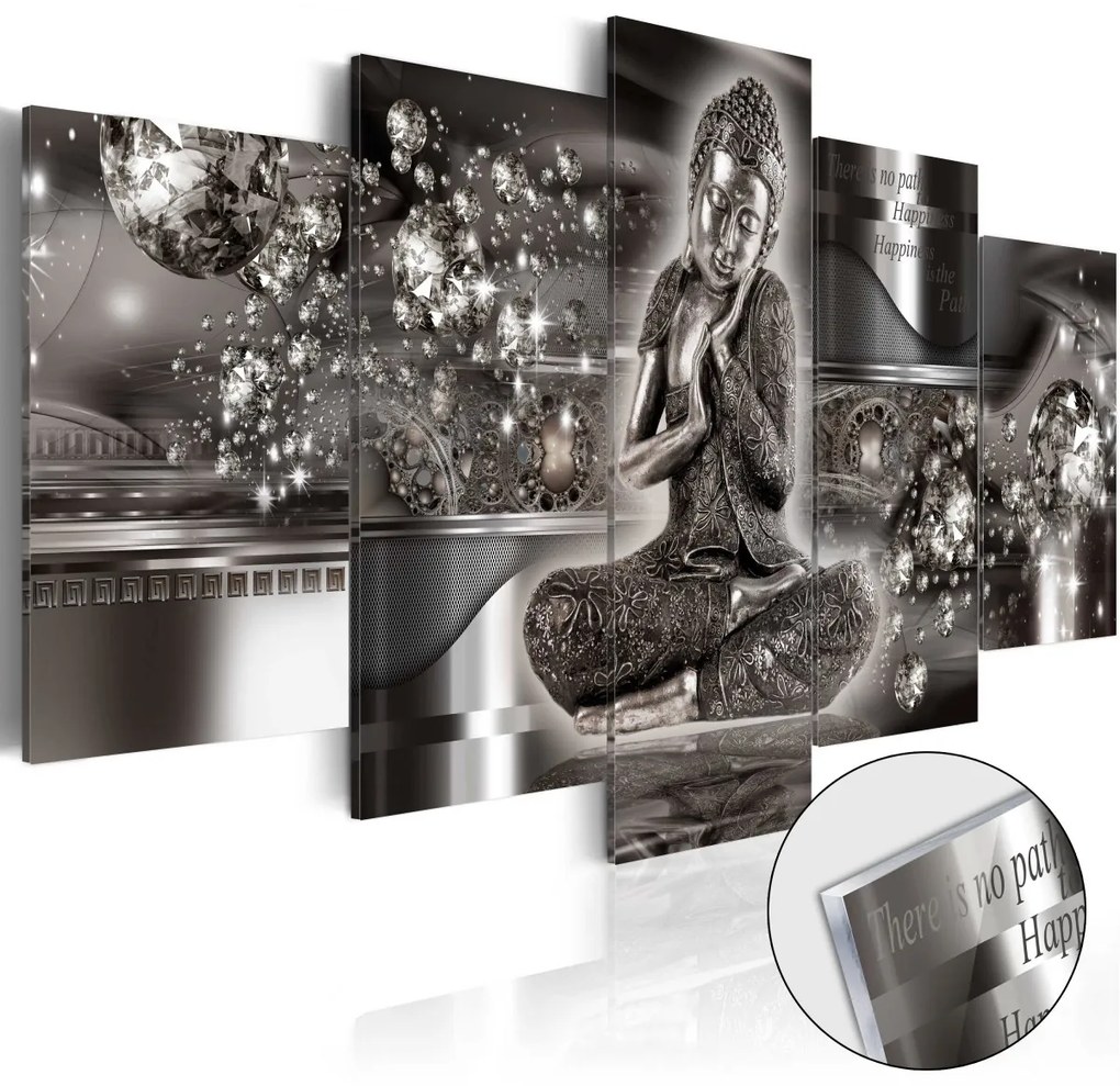 Obraz na akrylátovém skle - Silver Serenity [Glass] - 100x50