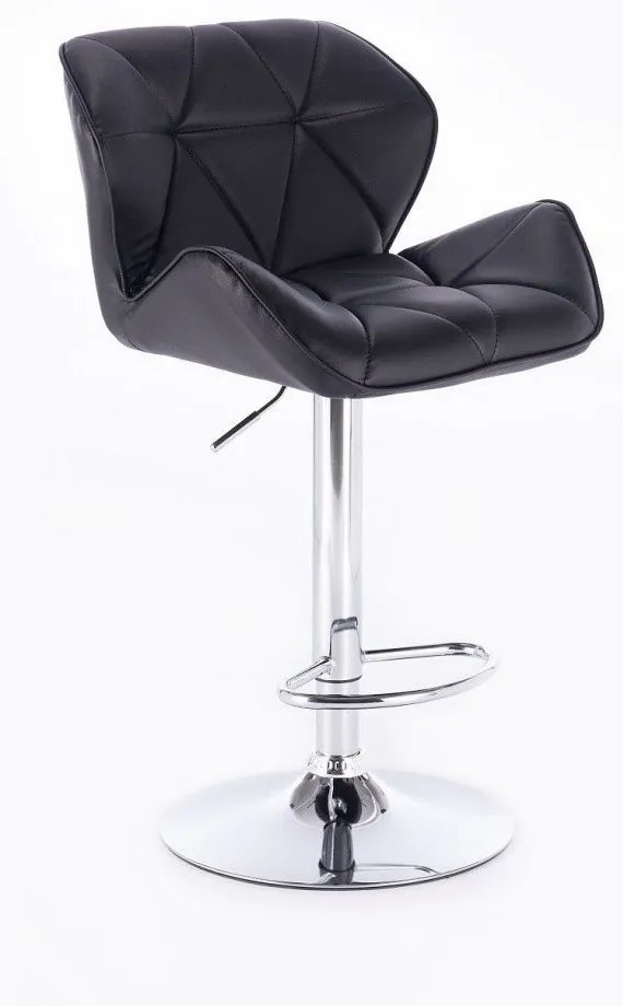 LuxuryForm DESIGN Barová židle MILANO na stříbrné kulaté podstavě - černá