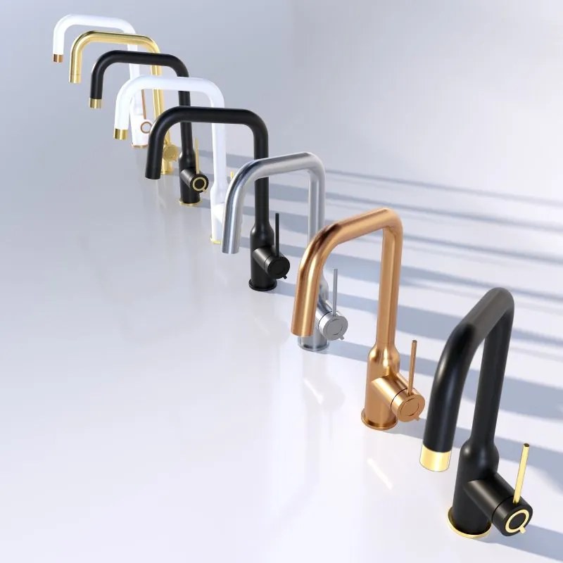 Černá matná/zlatá kuchyňská dřezová baterie QUADRON NATALIE Q LINE