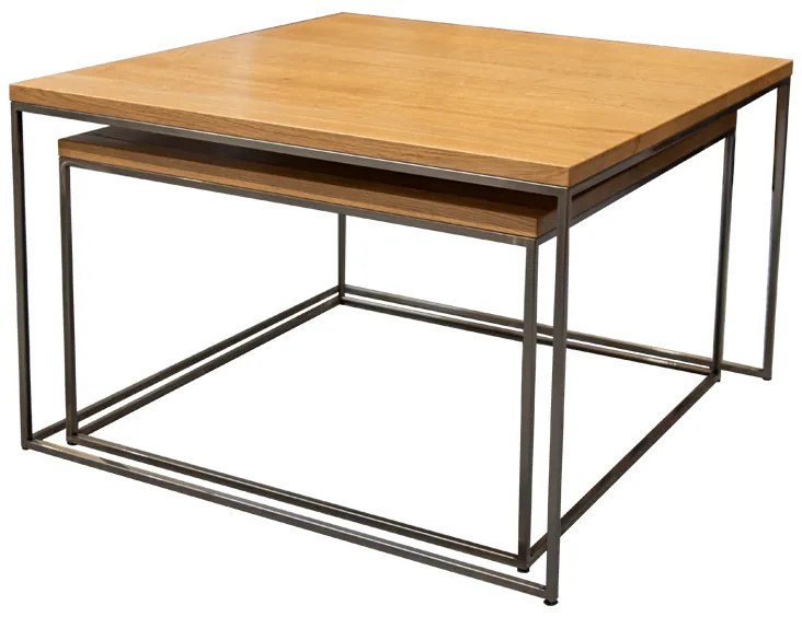 Moderní stoly Konferenční stolek DUO 12 masiv dub/ocel