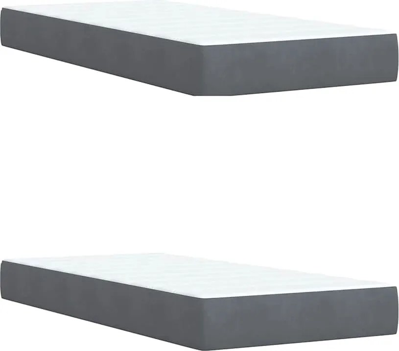 Box spring postel s matrací tmavě šedá 200x200 cm samet 3287843