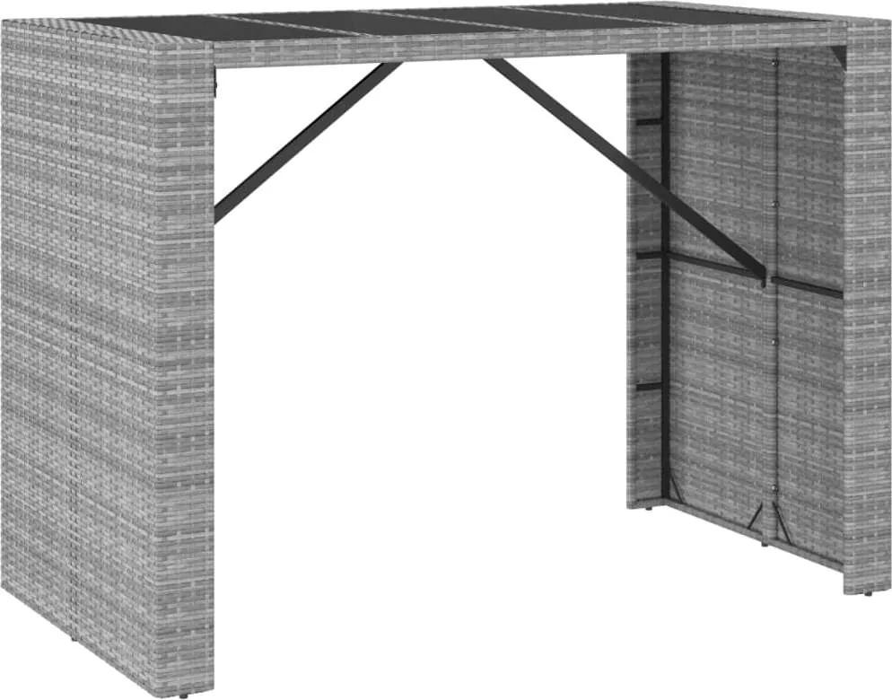 vidaXL 7dílný zahradní barový set s poduškami polyratan [3187628] Barva: Černá