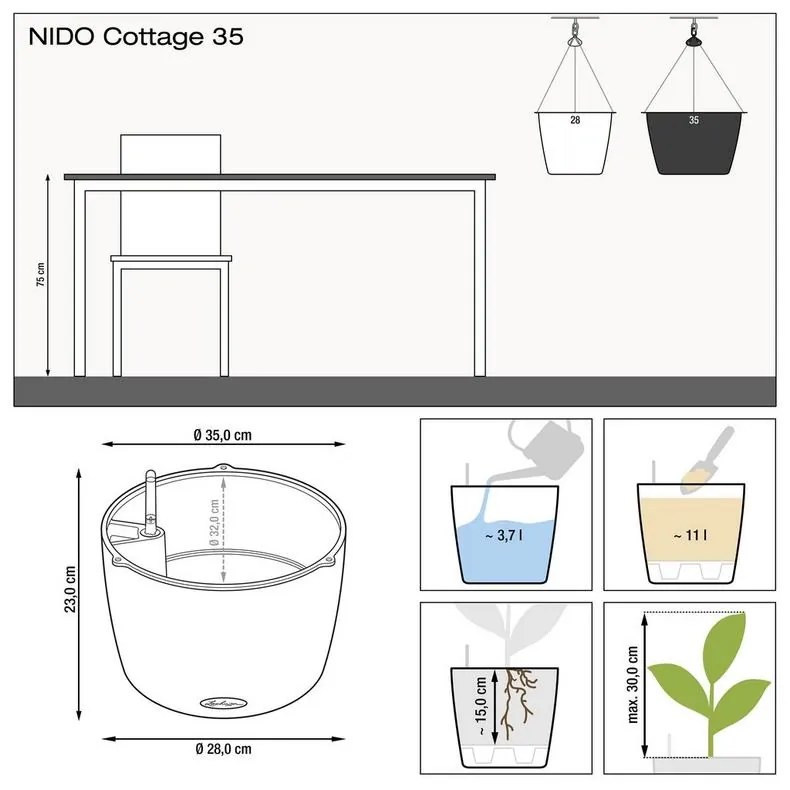 Lechuza Nido Cottage 35 - antracit