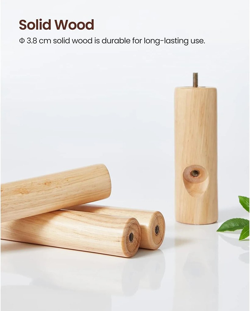 Masivní dřevěný stojan na kabáty s 8 háčky, 175 cm vysoký