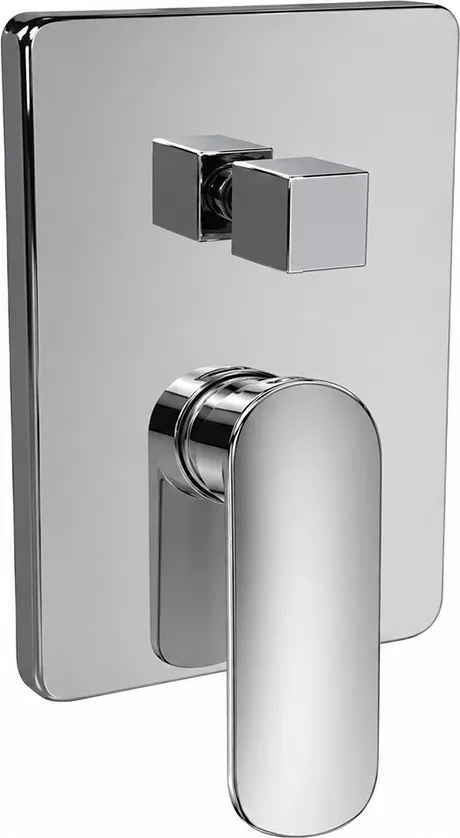 Mereo, Mereo Sprchová podomítková baterie s přepínačem, Pego, Mbox, hranatý kryt, chrom, MER-CB60106PC