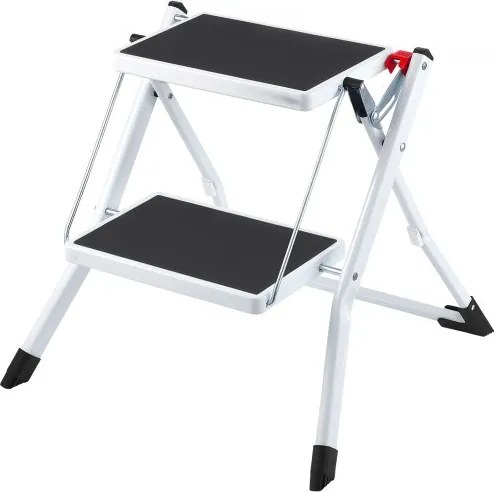 Schůdky, 2stupňová, nosnost 150 kg, Ergonomická skládací ocelová schůdková stolička