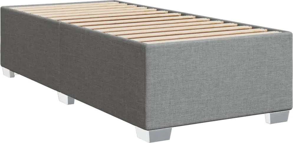 Box spring postel s matrací světle šedá 80 x 200 cm textil 3290315
