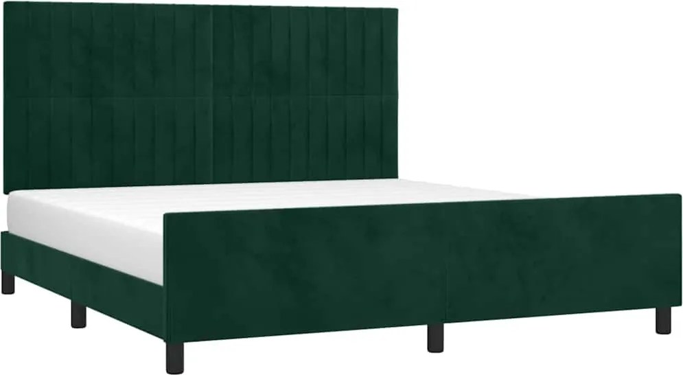 Rám postele s čelem tmavě zelený 180x200 cm samet 3125894