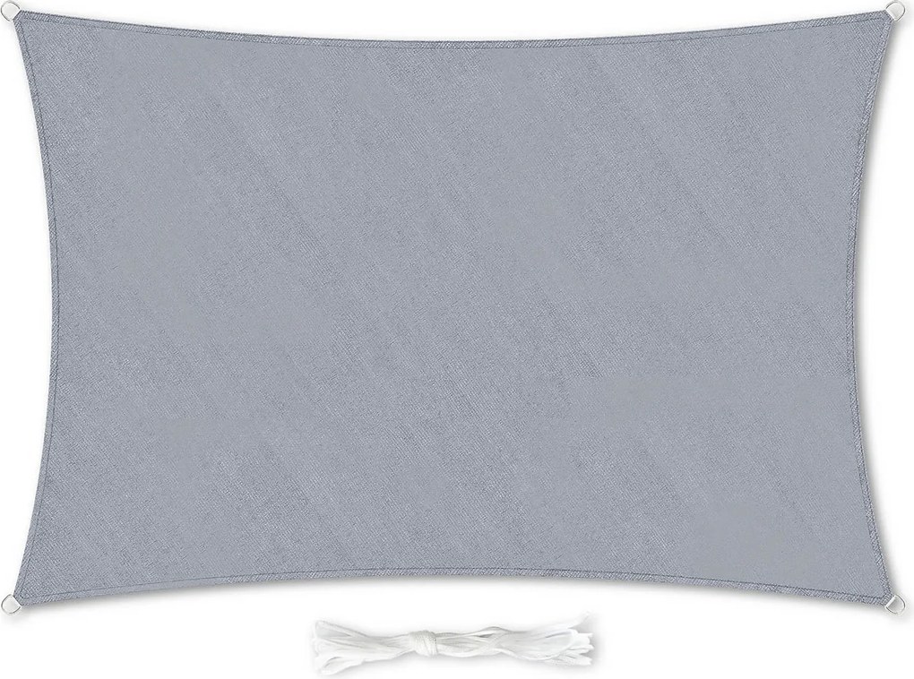 Blumfeldt Pravoúhlá sluneční clona, 2x4 m, s upevňovacími kroužky, polyester, prodyšná