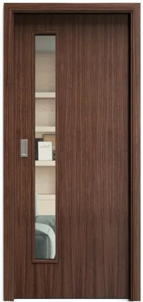 SAPELI ELEGANT KOMFORT M60 - DÝHA - POSUVNÉ DVEŘE VČ. ZÁRUBNĚ - Ořech americký Průchozí šířka (cm): 70, Průchozí výška (cm): 210