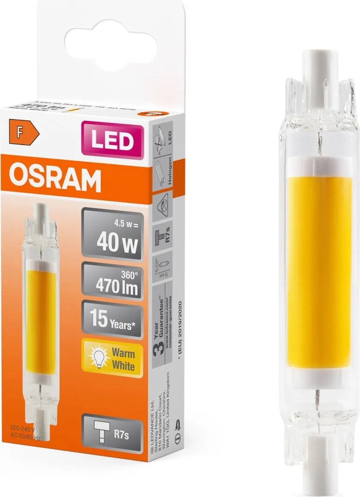 OSRAM Žárovka LED Slim Line R7S Glas 4,5W 470lm 2700K