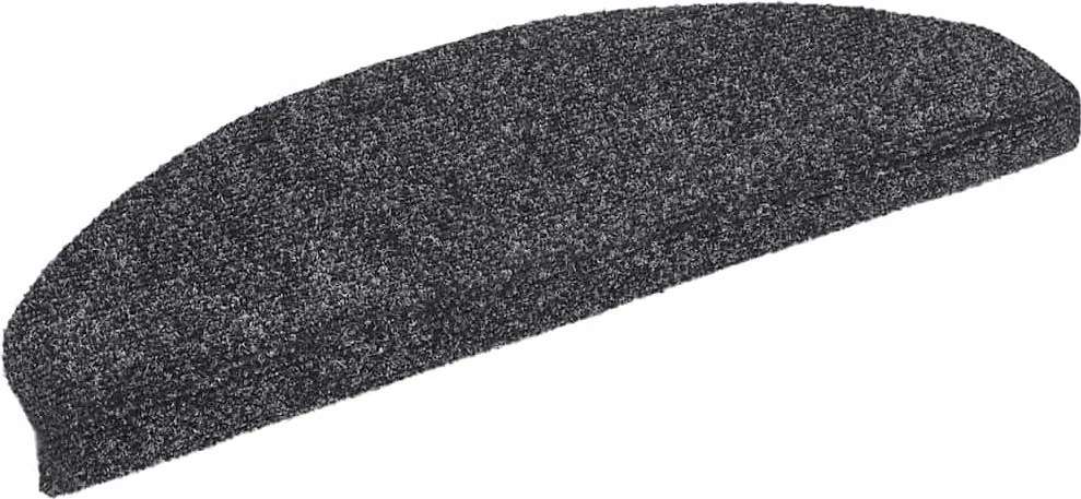 Schodové rohože samolepicí 10 ks 65 x 21 x 4 cm tmavě šedé, půlkulaté, velké 149701