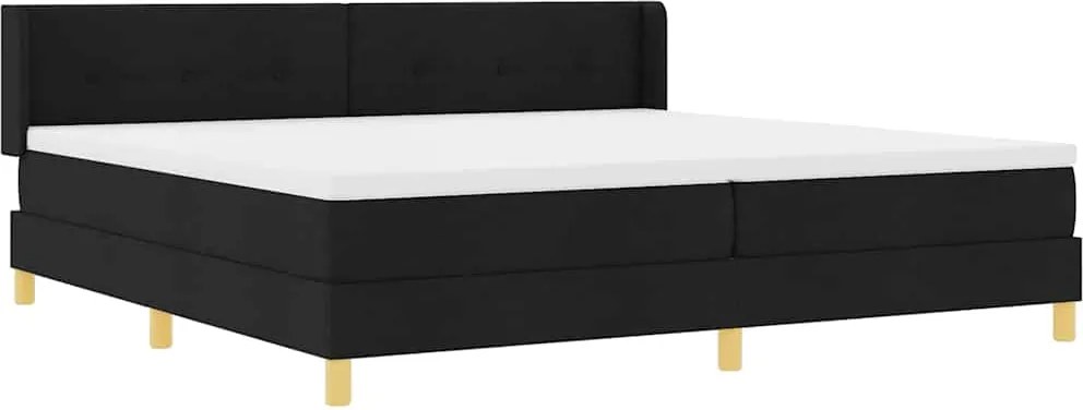 Postel s boxspringem s čelo Černá 200 x 200 cm textil 3341316