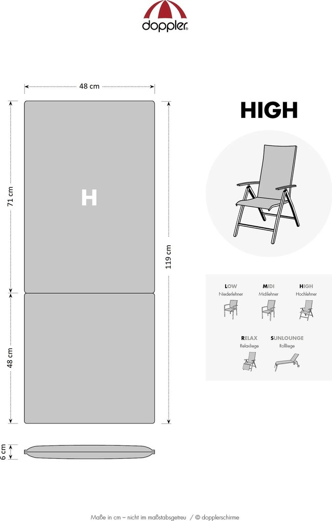 Doppler LIVING 6304 - vysoký polstr na křeslo s vysokým opěradlem