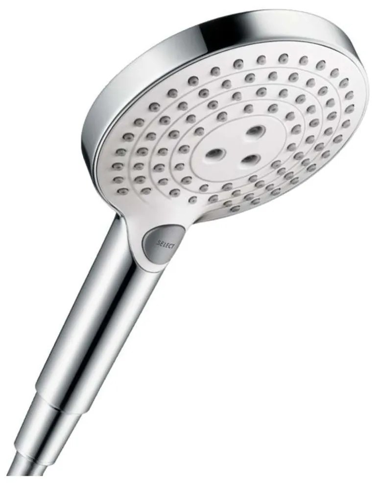 Hansgrohe Raindance Select S - Sprchová hlavice 120, 3 proudy, EcoSmart, bílá/chrom 26531400