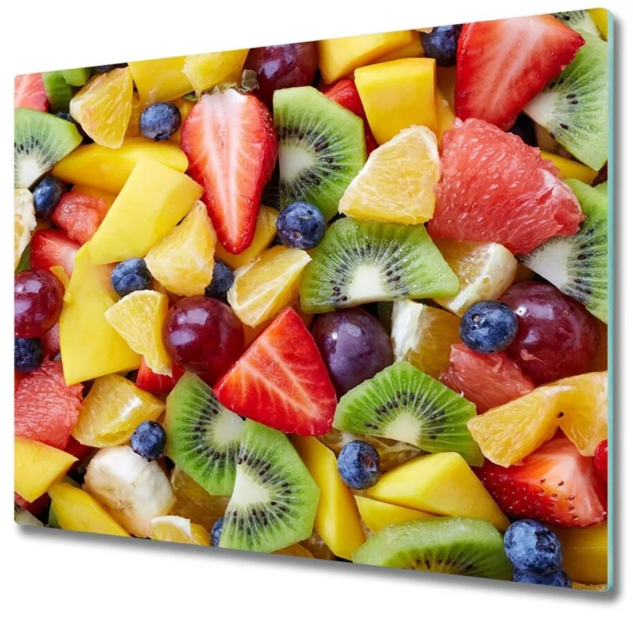 Skleněná krájecí deska Nakrájené ovoce 60x52 cm