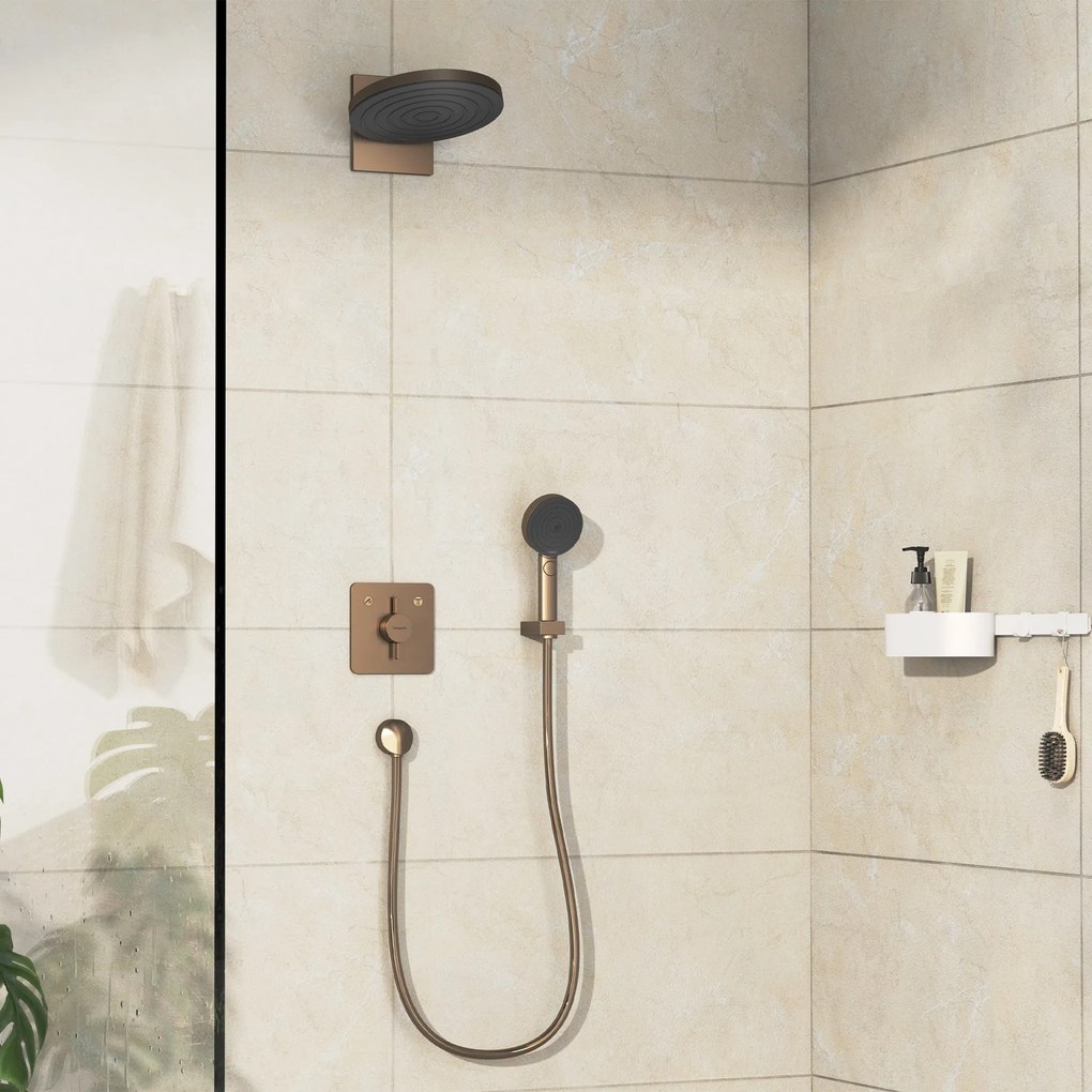 Hansgrohe DuoTurn Q, baterie pod omítku pro 2 spotřebiče, kartáčovaný bronz, HAN-75414140