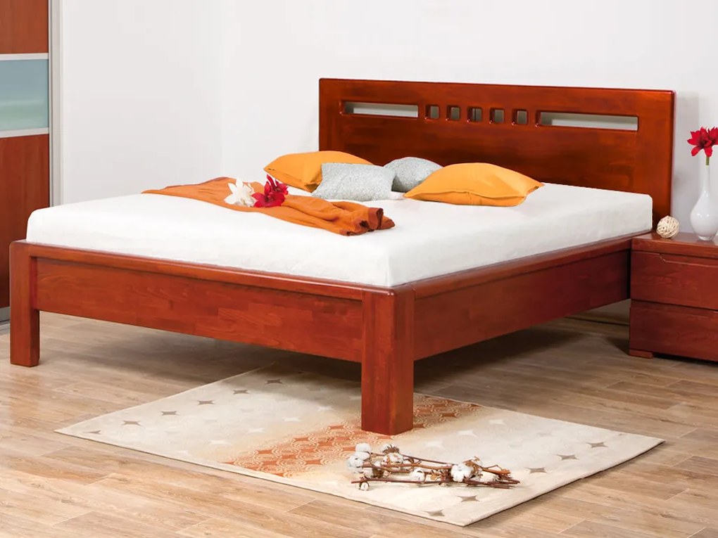 Postel Florencia, čelo rovné čtverečky 180,160 Domestav F120 Materiál: Buk cink, Barevne provedení: Přírodní provedení-lak, Specifikace: 160x200
