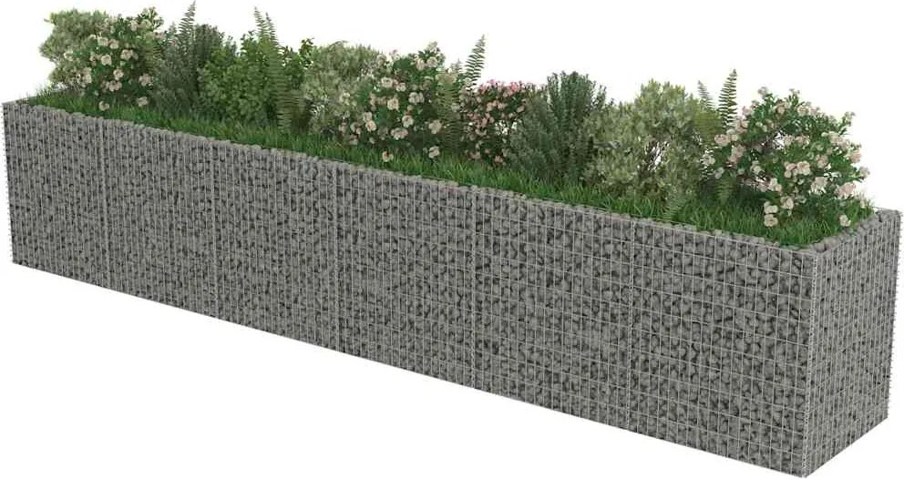 Gabionový vyvýšený záhon pozinkovaná ocel 540 x 90 x 100 cm 143554